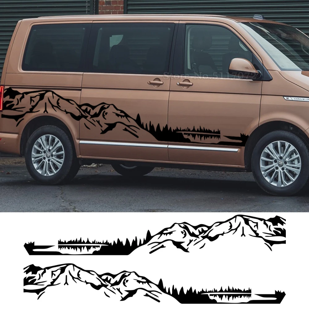 2PCS-Car-Body-Side-Mountain-Graphic-Stickers-Accessories-For-Volkswagen ...