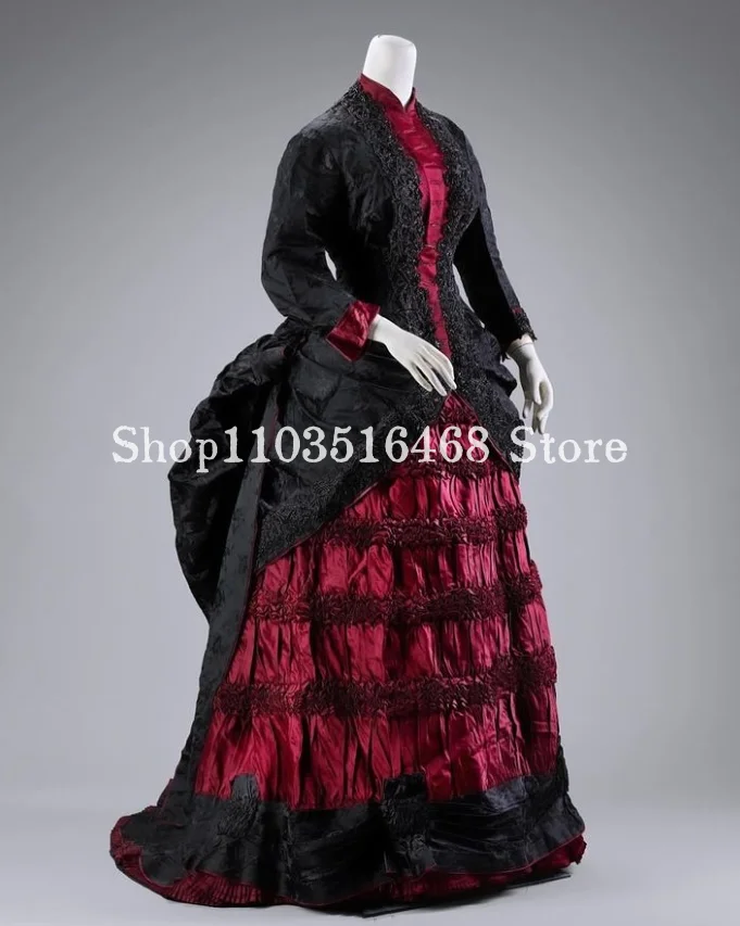 Historical-Fluffy-Victorian-Evening-Black-Red-Corset-Bridal-Lace ...