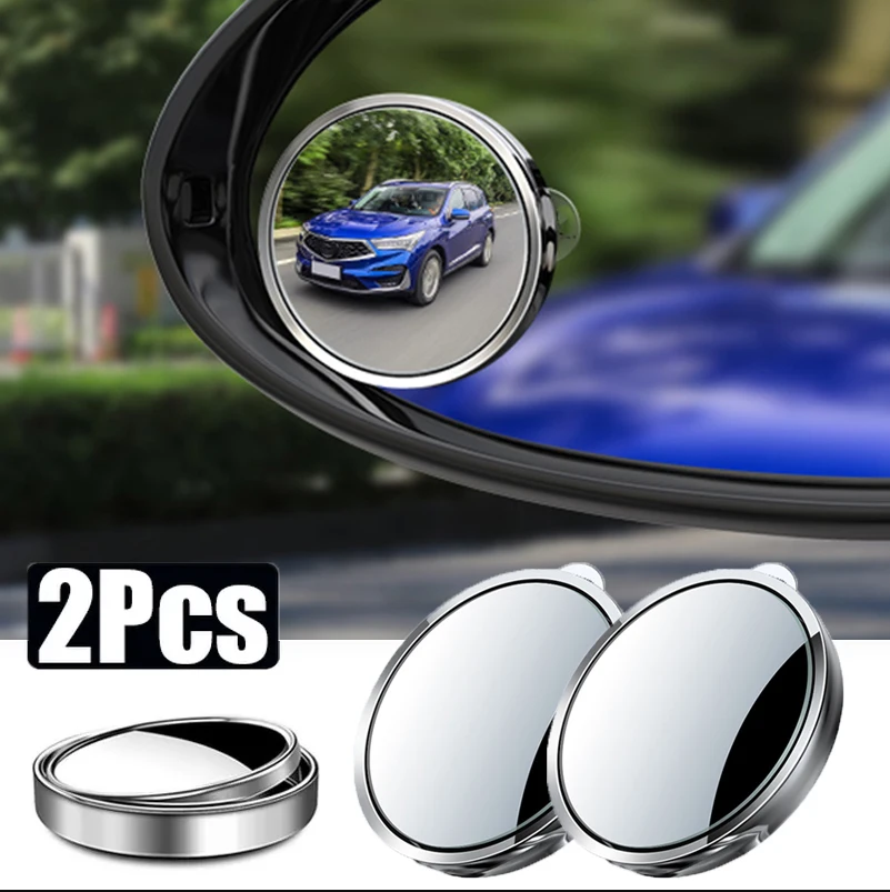 1-Pair-Car-Round-Frame-Convex-Wide-angle-Clear-Rearview-Auxiliary ...