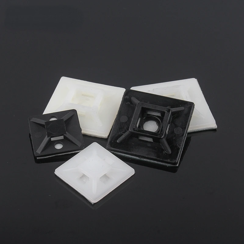50PCS-Self-Adhesive-Cable-Base-Wire-Tie-Mounting-Base-Wall-Bracket ...