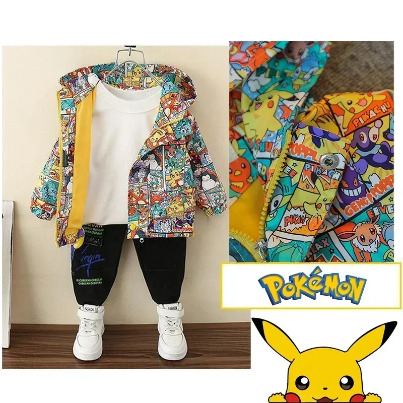 Cartoon-Pokemon-Pikachu-Kids-Jacket-Coat-Boys-Girls-Baseball-Jersey ...