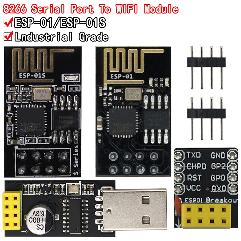 ESP01 プログラマアダプタ uart GPIO0 ESP-01 adaptater ESP8266 CH340G usb に ESP8266 シリアル無線 wifi developent ...