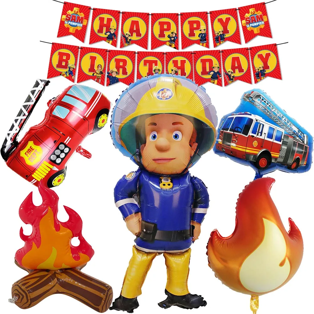 Jumbo-Fireman-Sam-Balloons-Fire-Truck-Foil-Ballons-Firefighter-Themed ...