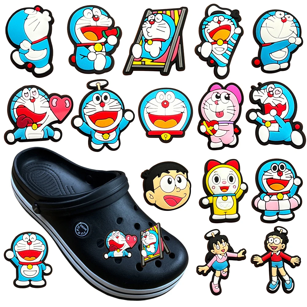 Doraemon-Croc-Encantos-Acess-rios-Sand-lias-Decora-es-de-Sapato-Jeans ...