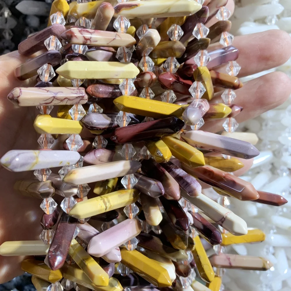 Natural Stone Rutilated Quartz Rose Quartz Double Pointed Crystal Drill ...
