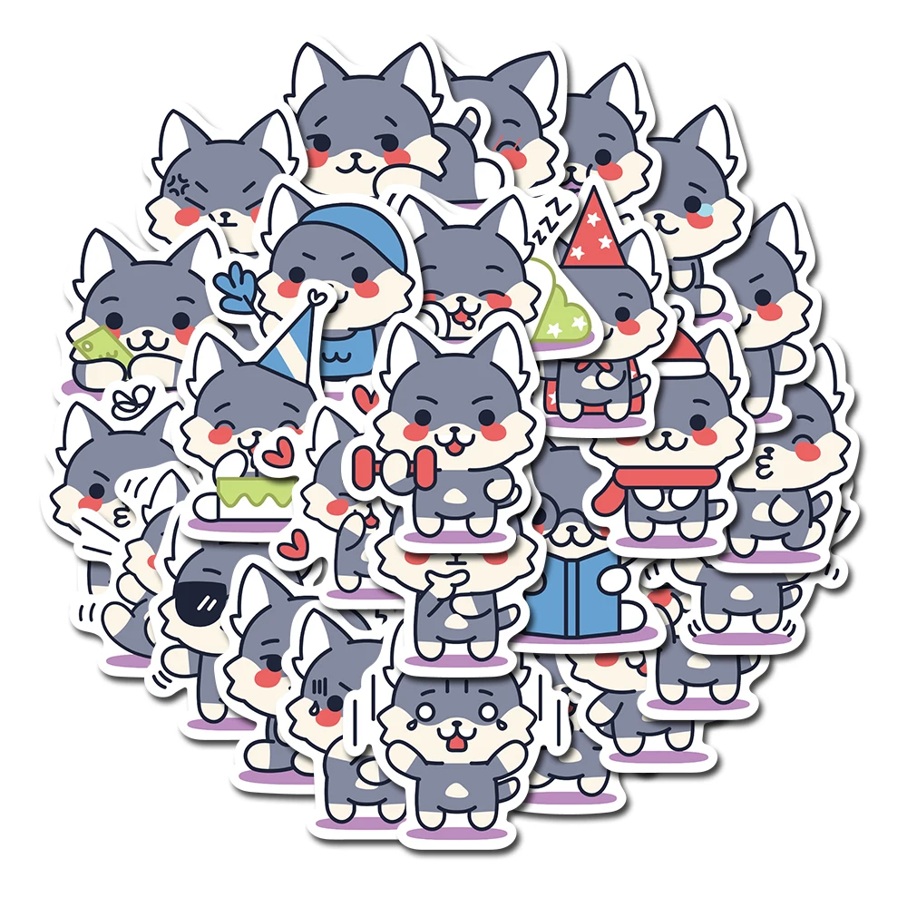 28PCS-Kawaii-Wolf-Cute-Stickers-Cartoon-Animals-Vintage-DIY-Kids ...