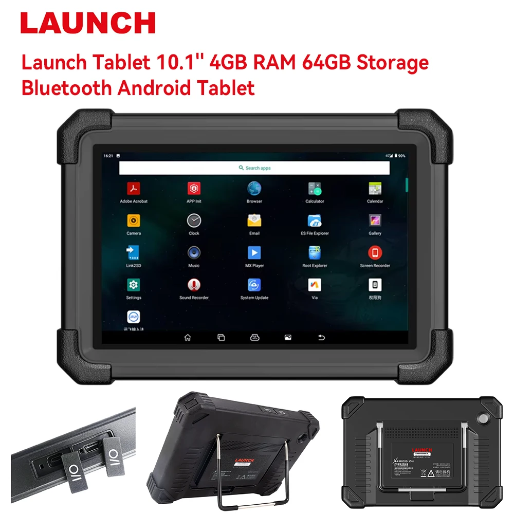 2025 LAUNCH Tablet with USB Port 10.1″ Black 4GB RAM Android Bluetooth ...