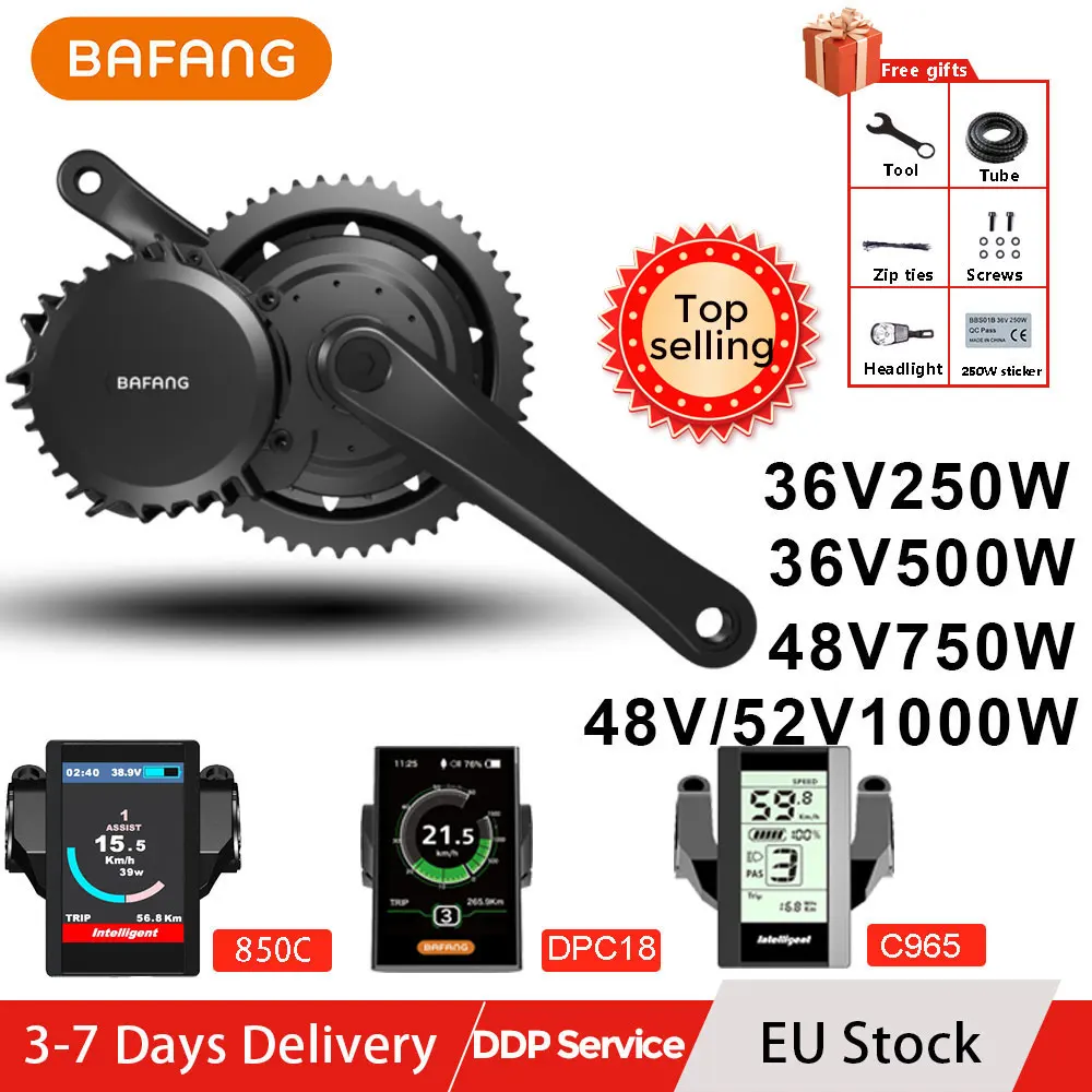 Bafang Kit de conversión de bicicleta eléctrica, Motor BBSHD de 48V/52V, 1000W, BBS02B, 750W ...