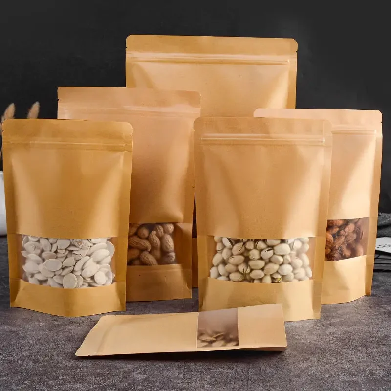 Bolsas-de-embalaje-de-comida-Kraft-con-cierre-de-cremallera-bolsas-de ...