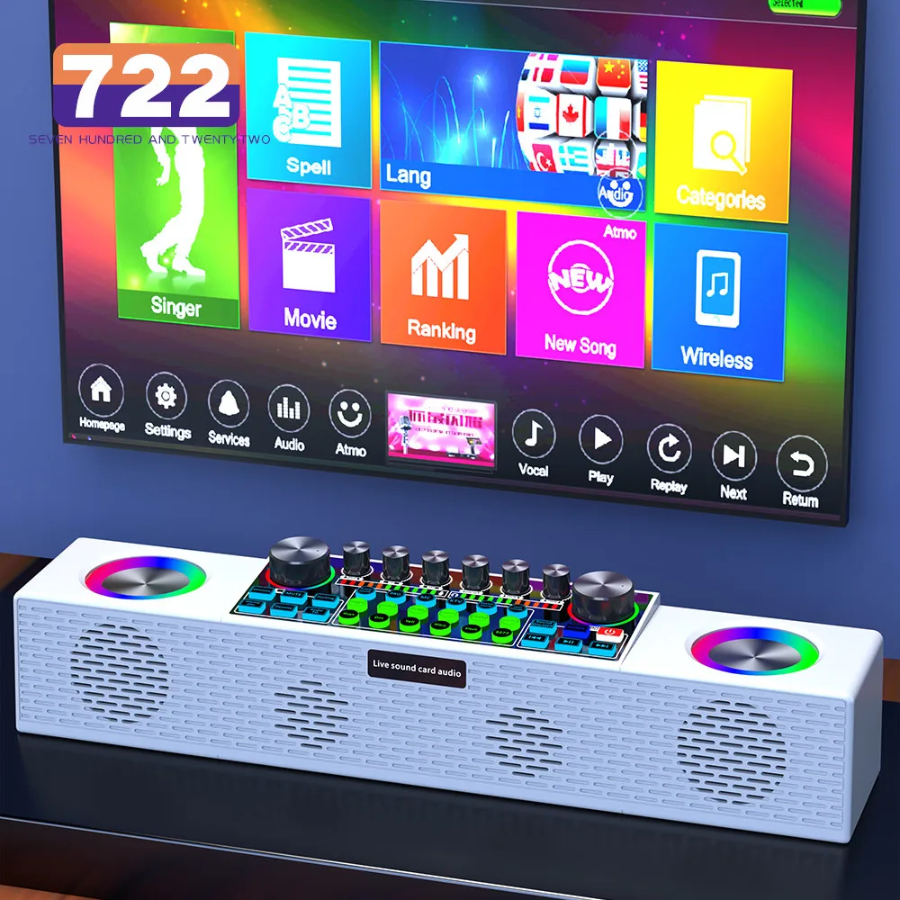 Sound Card Audio SY6 Professional Sound Cards Audio Mixer For Live Broadcast Karaoke Family KTV ...