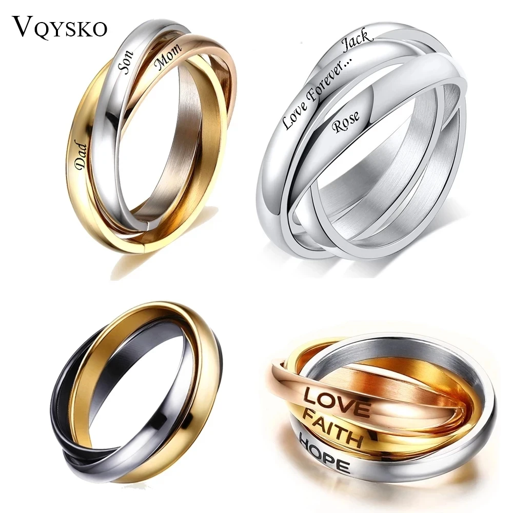 Customize-Jewelry-3-Finger-Ring-Sets-For-Women-Stainless-Steel-Wedding ...