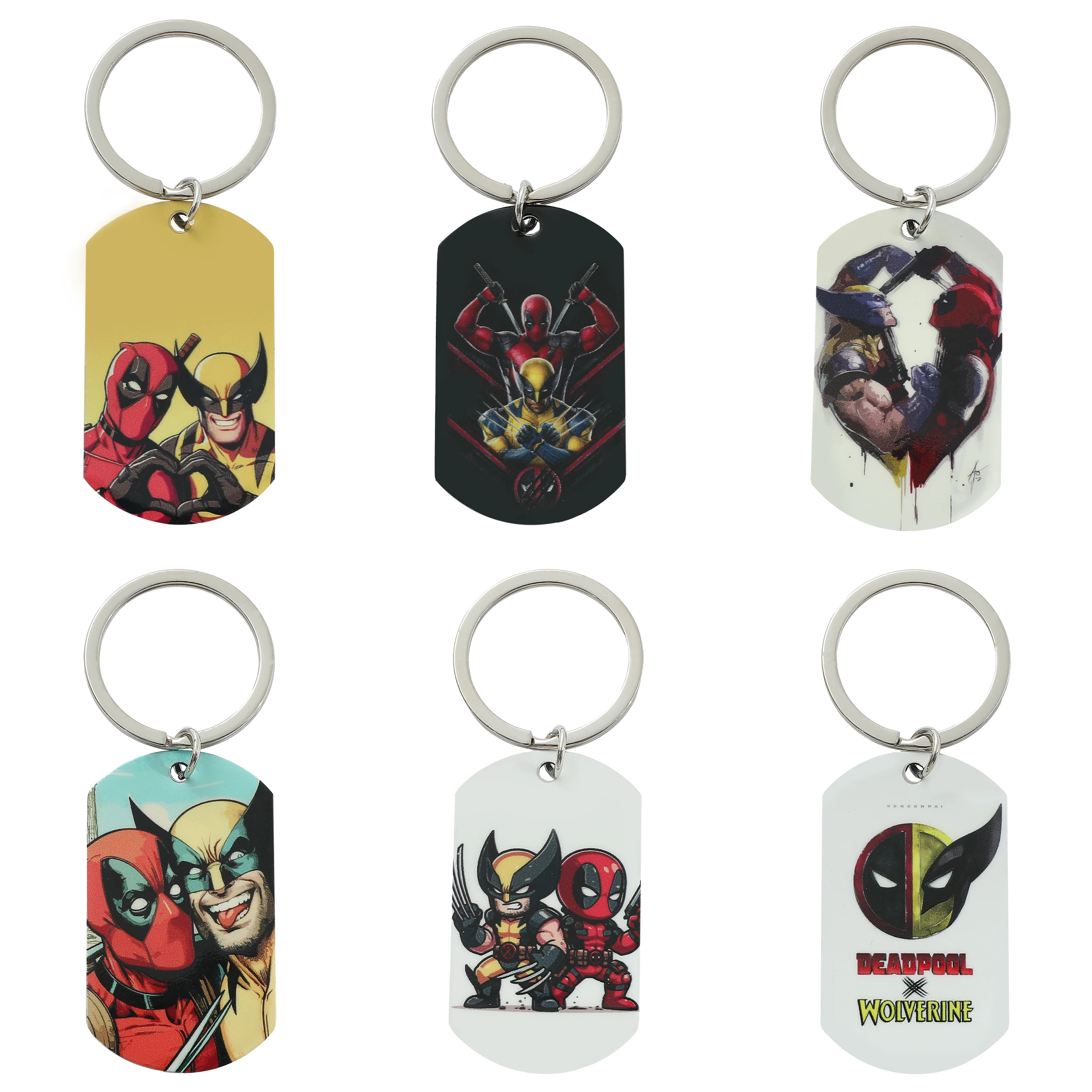 Marvel-Deadpool-Wolverine-Printing-Dog-Tag-Keychain-Stainless-Steel-Key ...