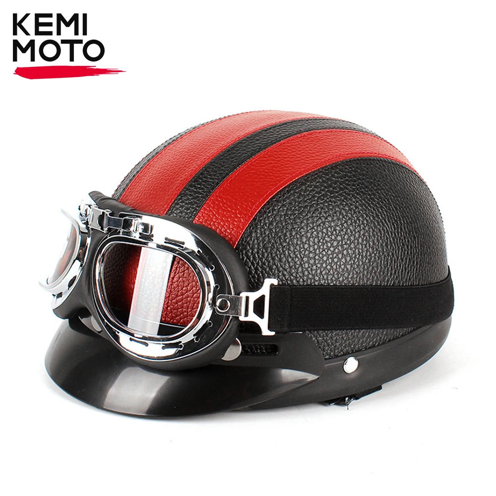 Motorcycle Helmet Moto Vintage Casco Leather Retro Motorcycle ...