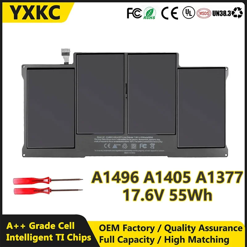 YXKC Laptop Battery 7.6V 55Wh A1496 A1405 A1377 for Apple MacBook Air ...