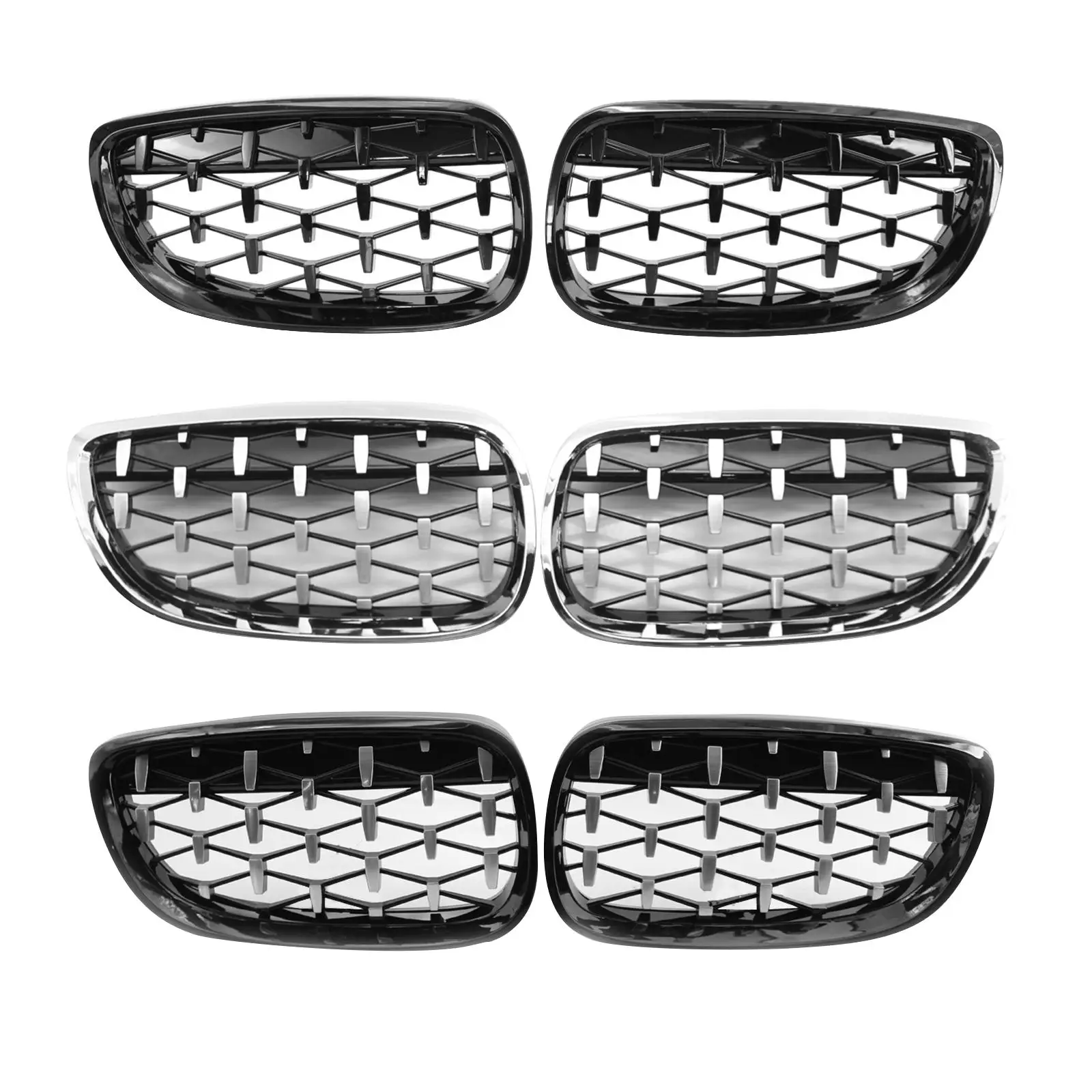 2Pcs Front Bumper Grilles Gloss Black Kidney Grill For BMW E92 E93 ...