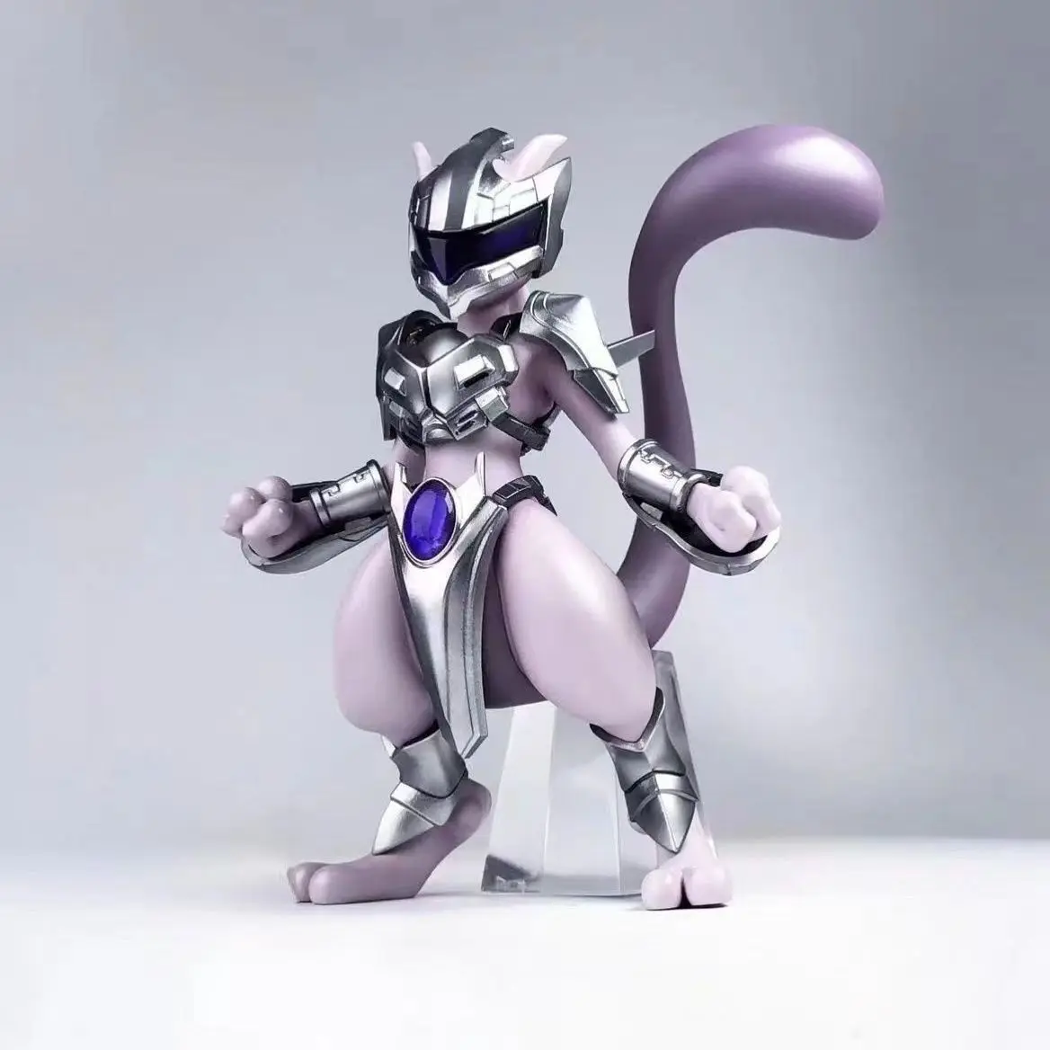 11cm Pokemon Anime Figure Mewtwo Figure Steel Mewtwo Action Figurine ...