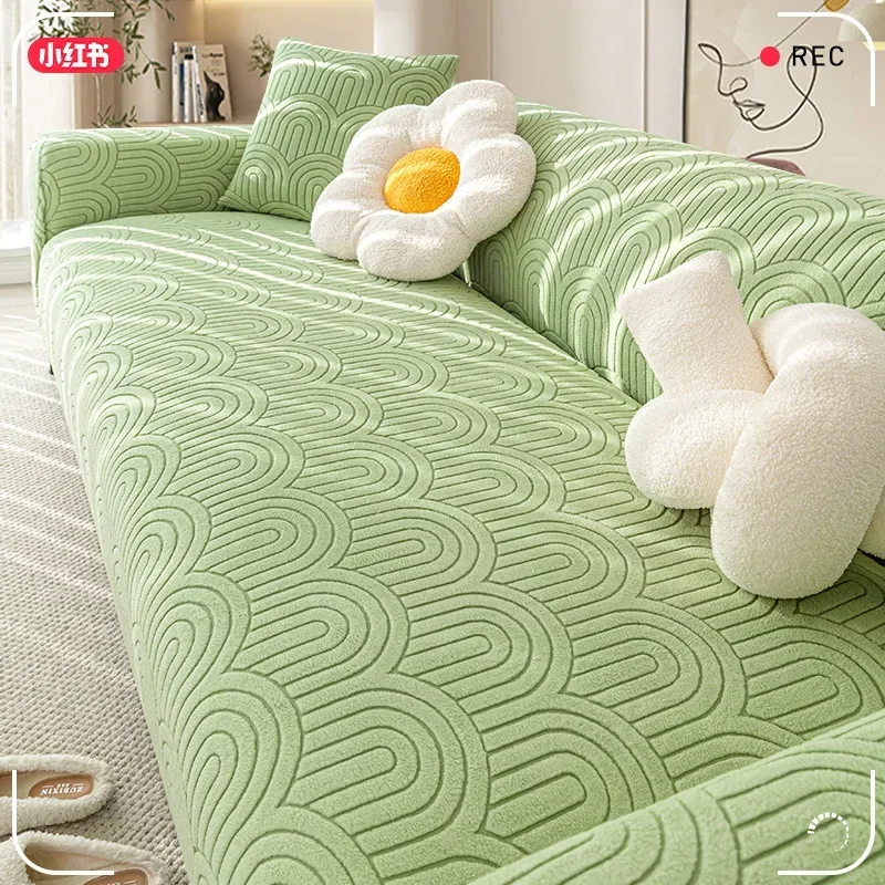 Cozy-Thick-Elastic-Sofa-Slipcover-for-Living-Room-Stretchy-Polar-Fleece ...