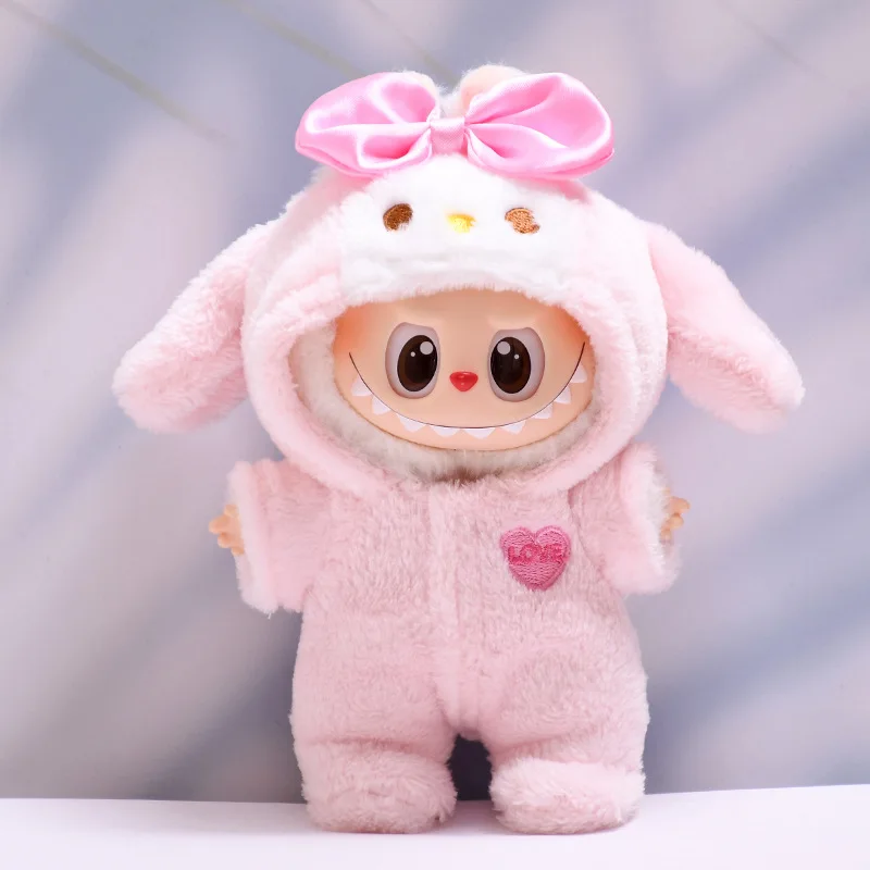 Mini muñeca Labubu de 17cm, traje de moda con sombrero y zapatos para ...