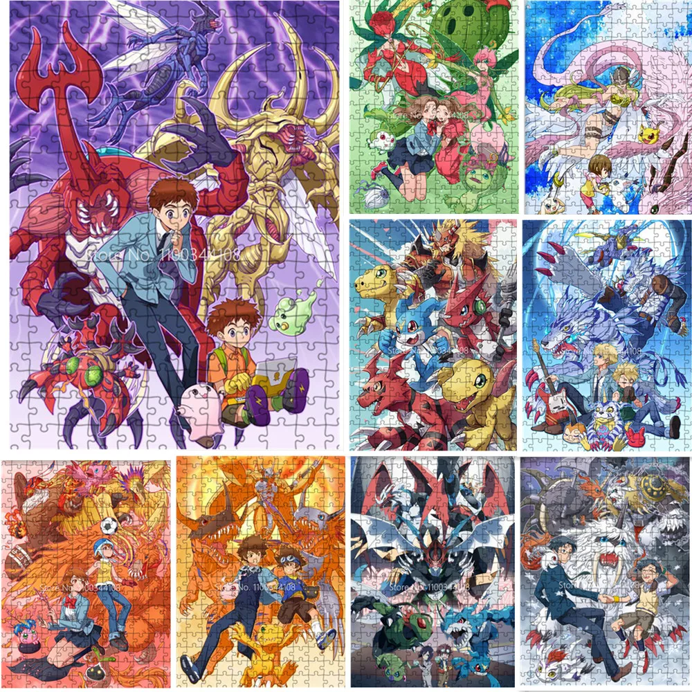 300/500/1000 Pieces Japanese Anime Digital Monster Puzzles Digimon ...
