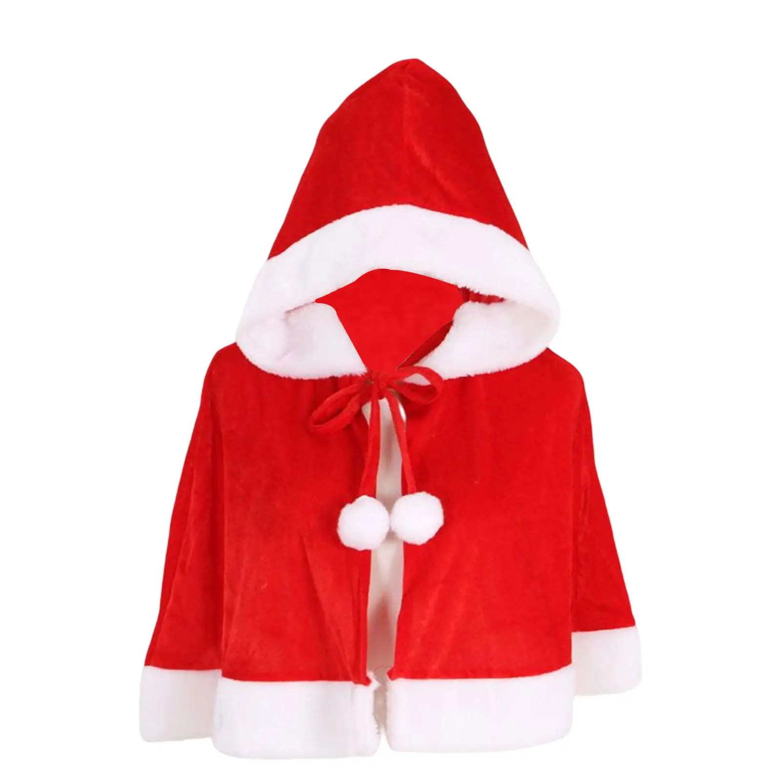 Red Velvet Cape Outwear Santa Cape Dress up Thicken Christmas Cloak for ...