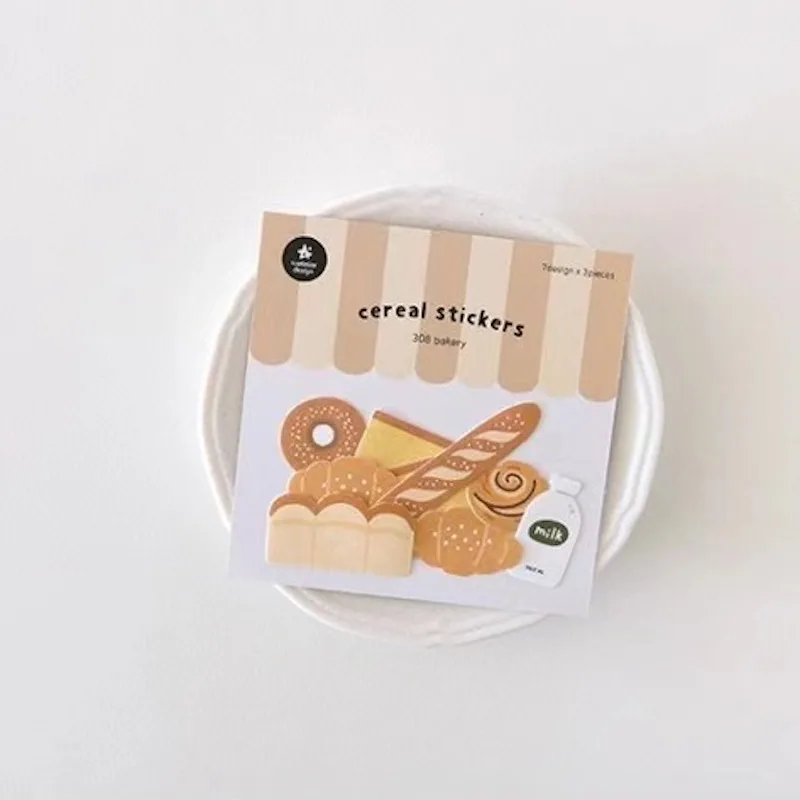 Suatelier 308 Bakery Sticker Cute Break Milk Foods Aesthetic Korean ...