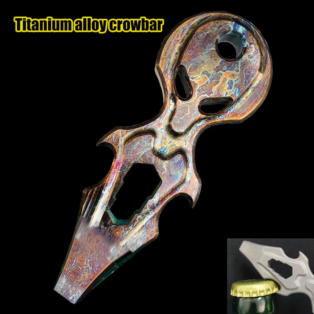 8CM-TC4-Titanium-Alloy-Crowbar-M6-M8-M10-Wrench-Keychain-Pendant-Bottle ...