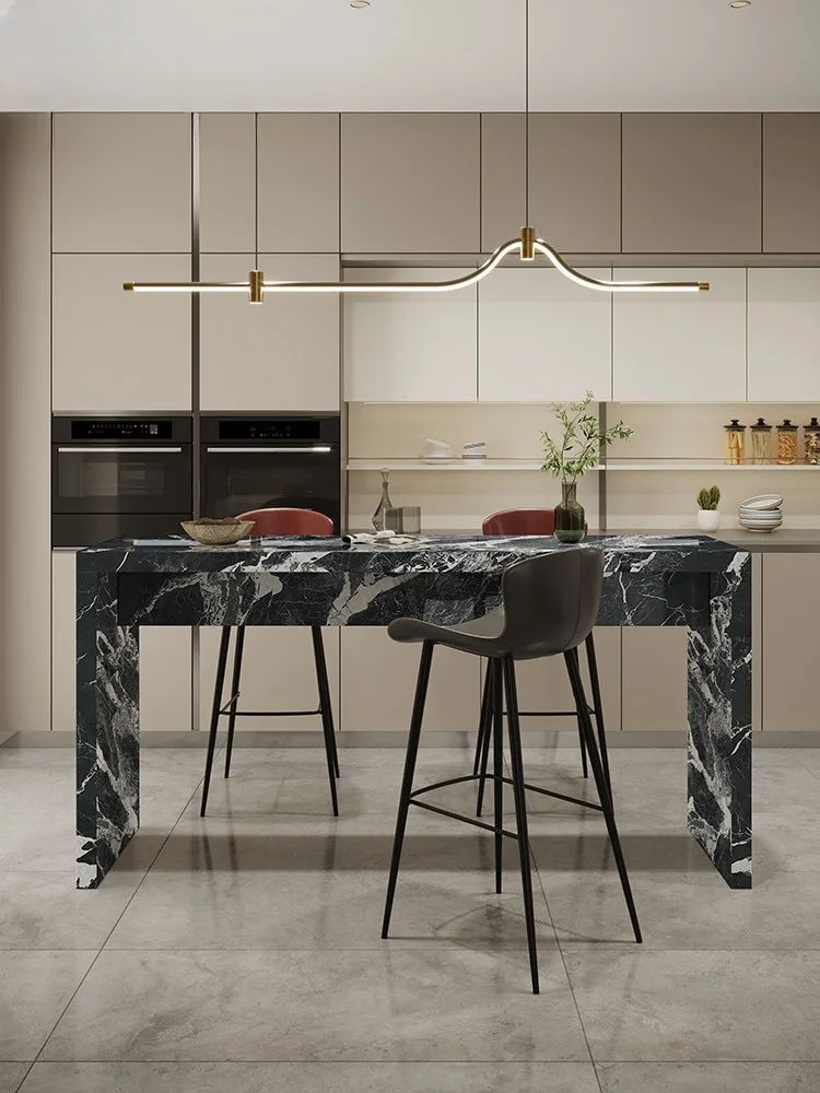 Simple-modern-luxury-stone-bar-Angola-black-marble-living-room-kitchen ...
