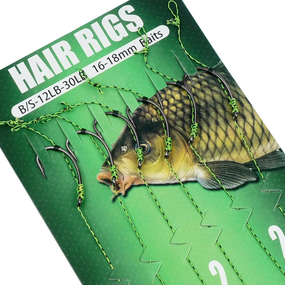 6Pcs-Carp-Fishing-Hair-Rigs-With-Curved-Barbed-Carp-Hook-Rolling ...
