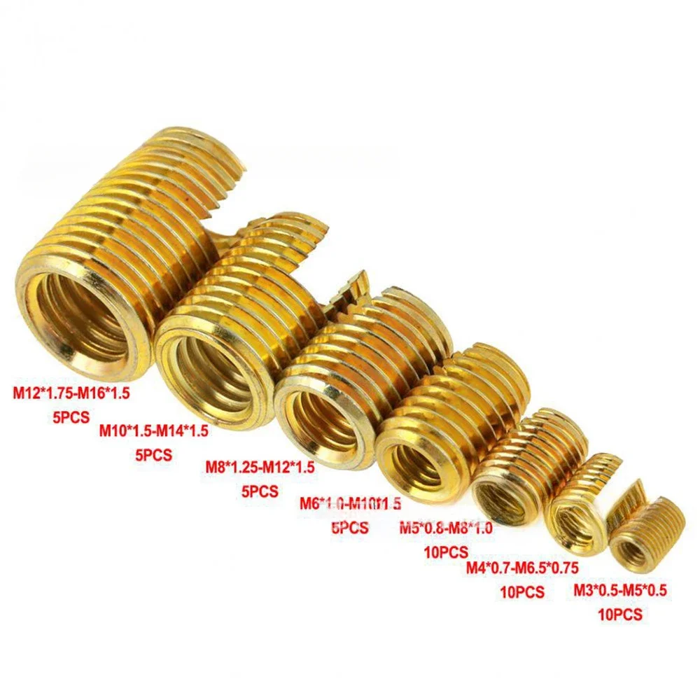 50pcs 302 Carbon Steel Thread Repair Inserts - M3/M4/M5/M6/M8/M10/M12 ...