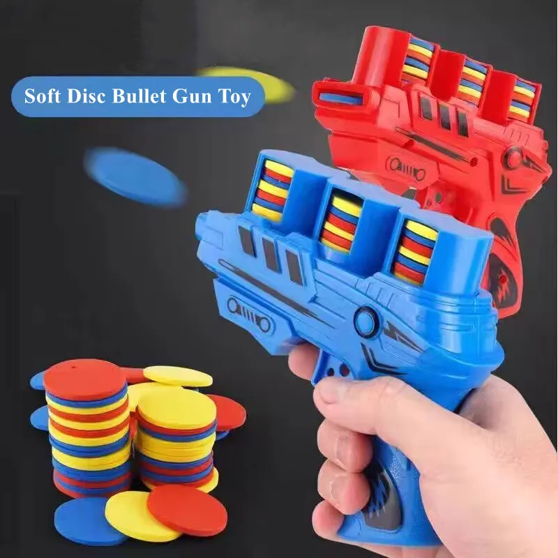 Foam-Disc-Launcher-Kids-Saucer-Shooter-Toy-Flying-Disks-Guns-Outdoor ...