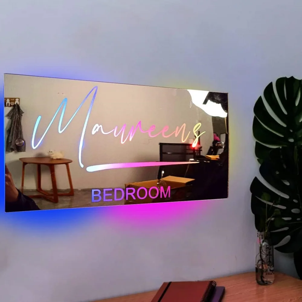 Personalized-Name-Mirror-Light-For-Bedroom-LED-Light-Up-Mirror-for-Wall ...