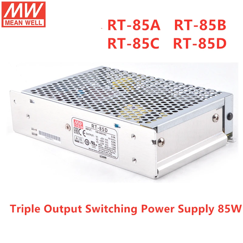 MEAN WELL RT-85 Series Triple Output Switching Power Supply 85W RT-85A ...