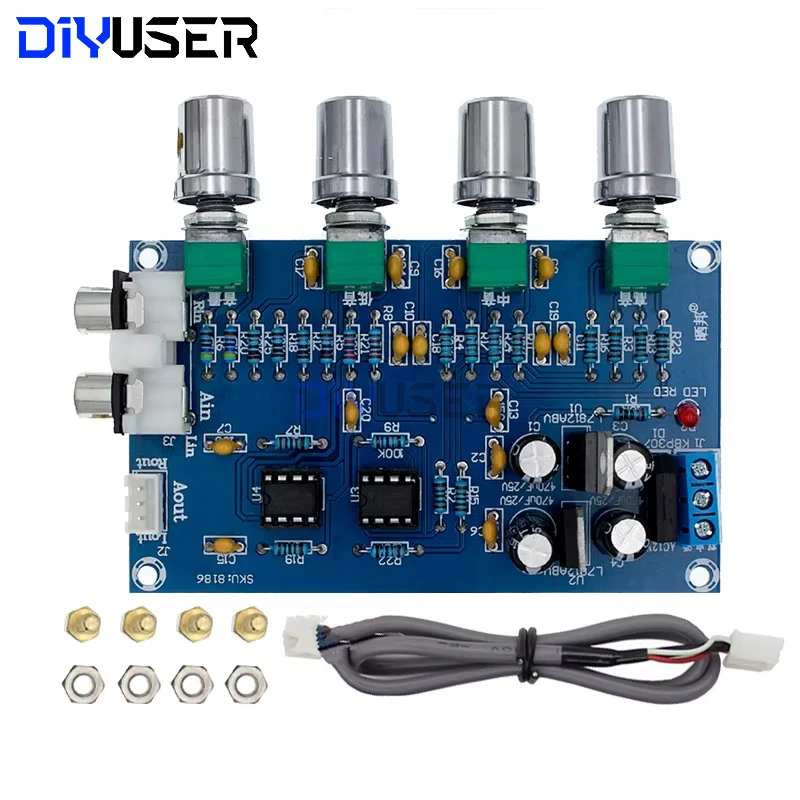 XH-M164 NE5532 Stereo Pre-amp Preamplifier Tone Board Audio 4 Channels ...