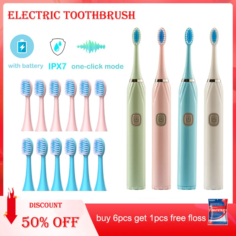 Electric Toothbrush IPX7 Waterproof Sonic Toothbrush Deep Clean ...