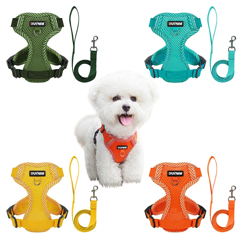 Pet-Chest-Strap-Breathable-Mesh-Dog-Harness-Printed-Dog-Traction-Rope ...