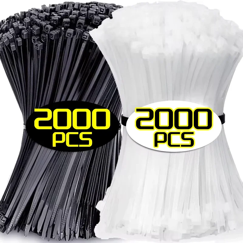 100-2000Pcs-Self-locking-Nylon-Cable-Ties-Adjustable-Zip-Ties-Reusable ...