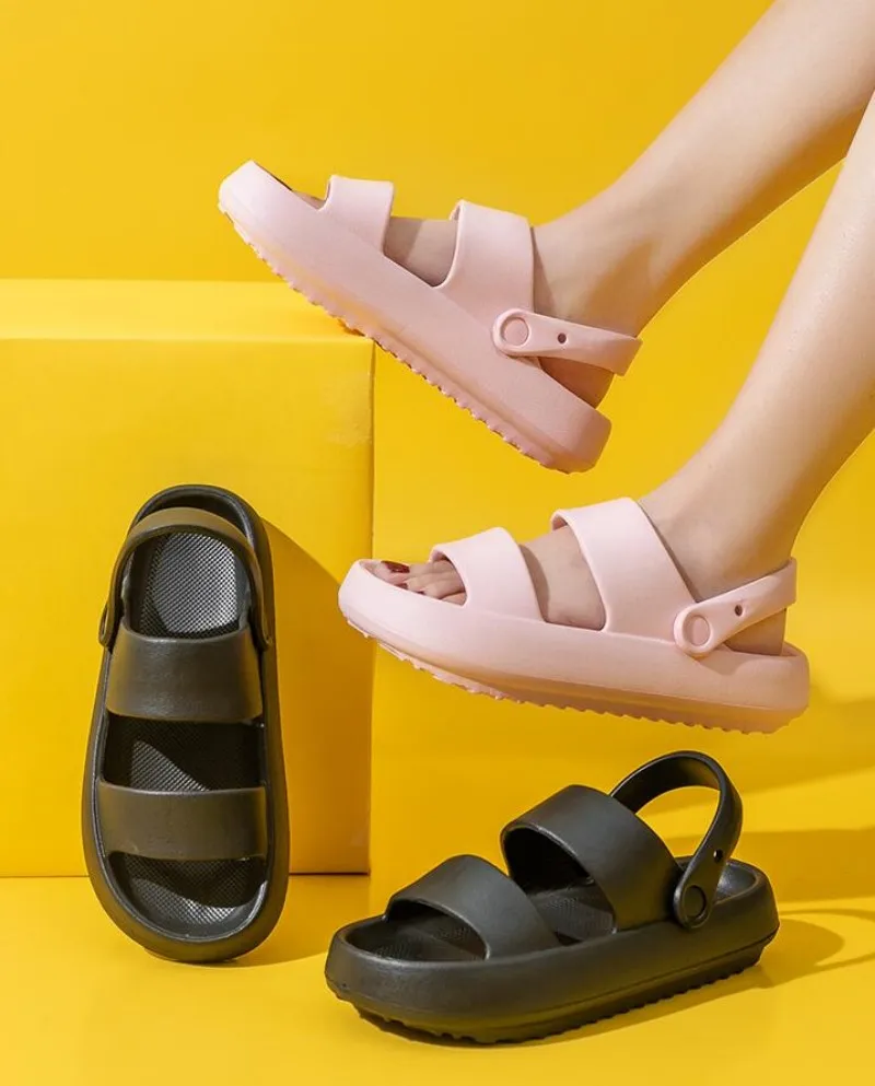 Women-Summer-Beach-Platform-Sandals-Green-Soft-Sole-EVA-Slides-Woman ...