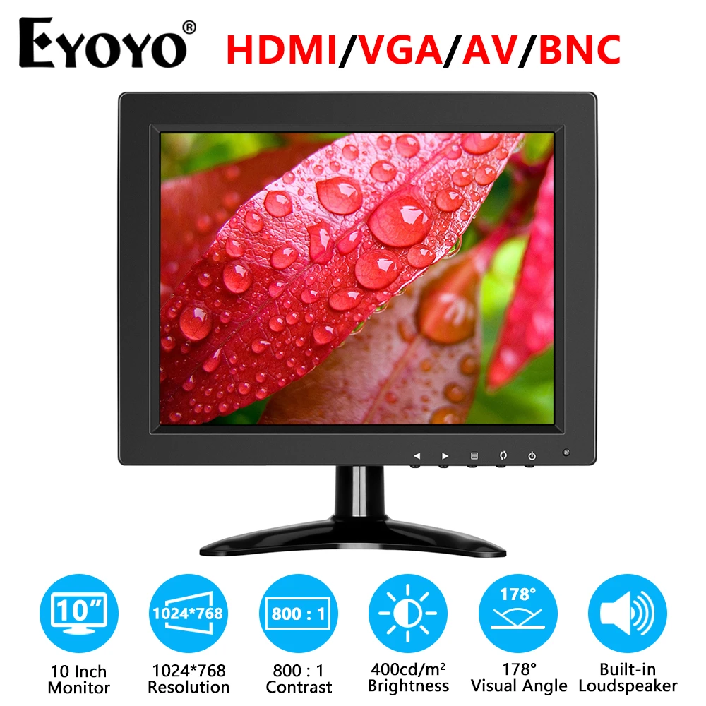 Eyoyo 10 Inch Ips Hdmi 1024x768 Cctv Security Monitor Hdmi Small Tv ...