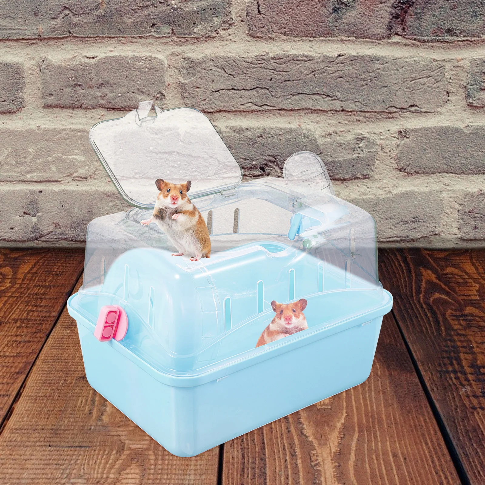 Hamster-Cage-Outdoor-Carrier-Travel-Seat-Plastic-Transparent-Case ...