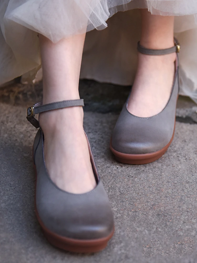 Artmu-Genuine-Leather-Mary-Jane-Red-Shoes-For-Women-2023-Flats-Luxury ...