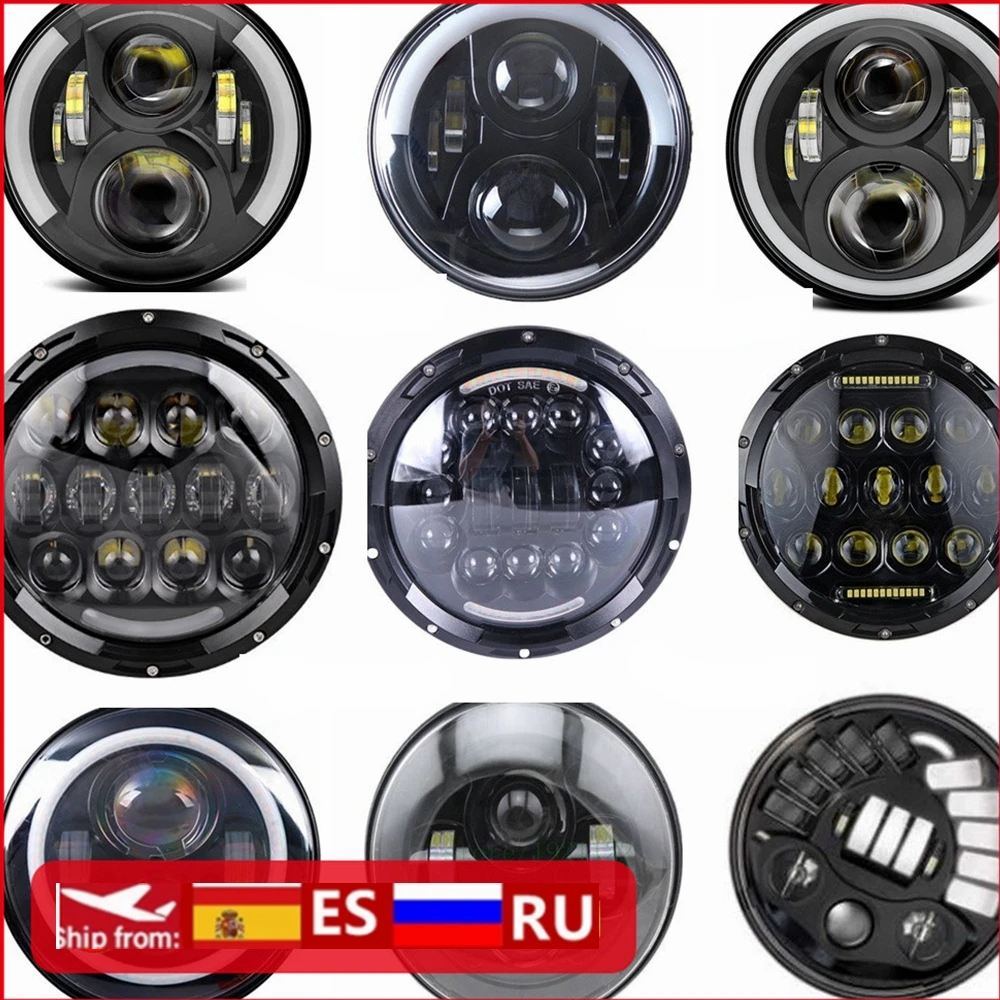 Faro Led Universal para motocicleta, 7 pulgadas, DRL H4, para Harley ...