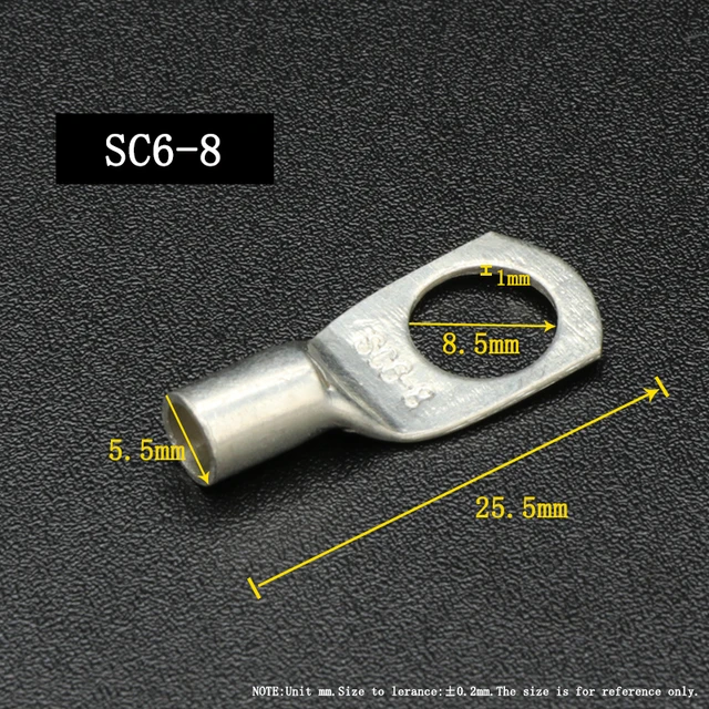 5/10/25/50PCS SC Type Wire Nose Terminal SC6~SC95 Copper Battery Block ...