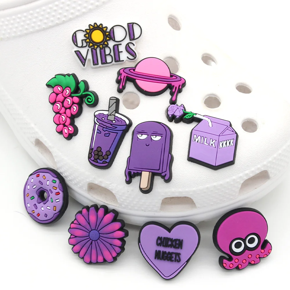 Purple Crocs Charms | Crocs Purple Girls | Kids Purple Crocs | Pvc Croc ...