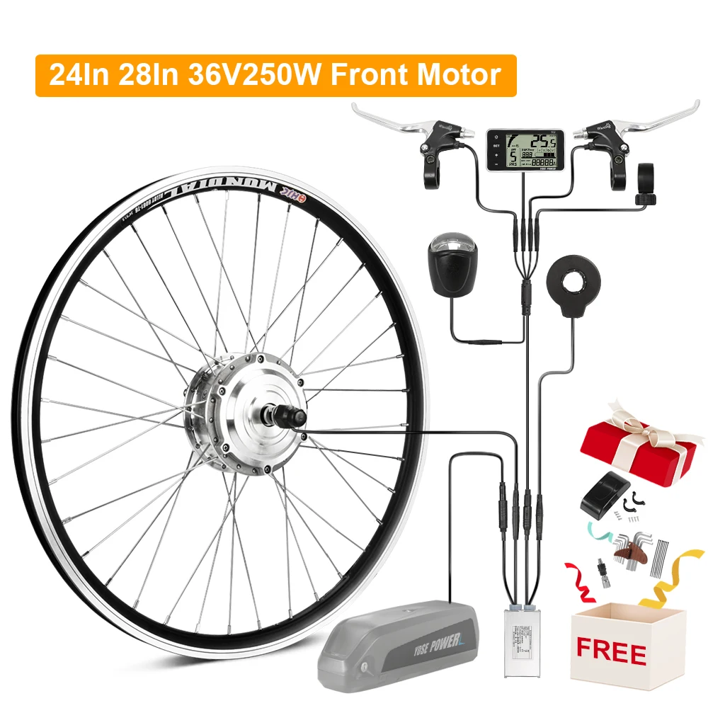 36V 250W E bike Conversion Kit With Battery Electric Bicycle Kit 24In ...