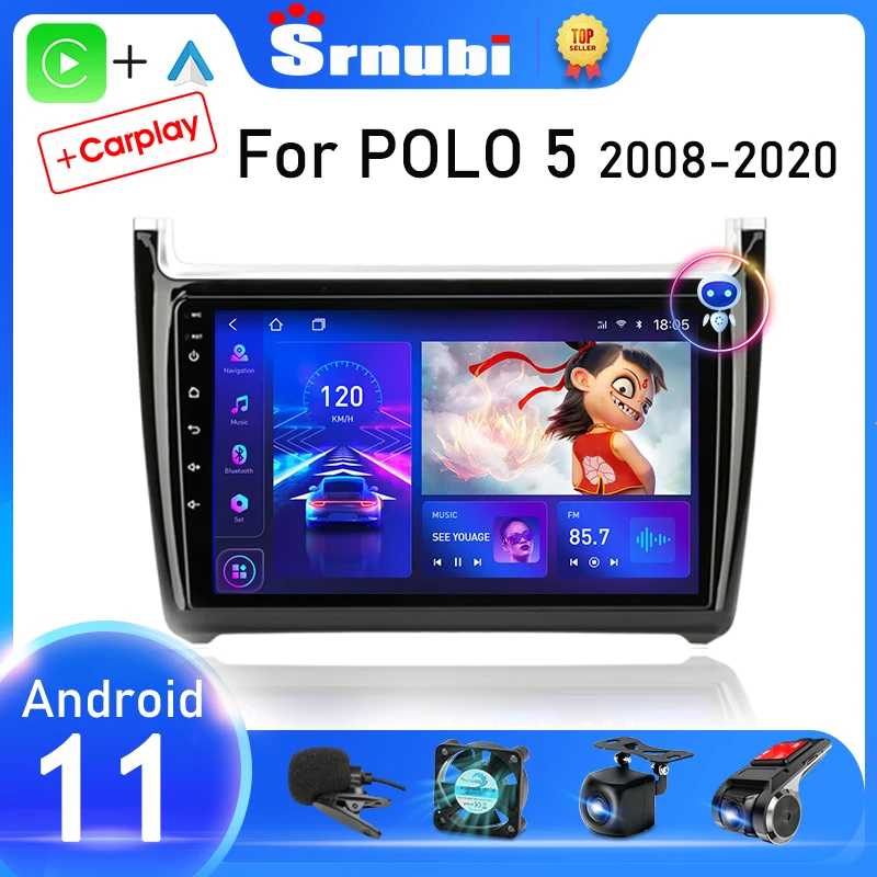 Srnubi Android 11 Car Radio For Volkswagen VW polo 5 sedan 2008 2020 Multimedia Player 2 Din ...