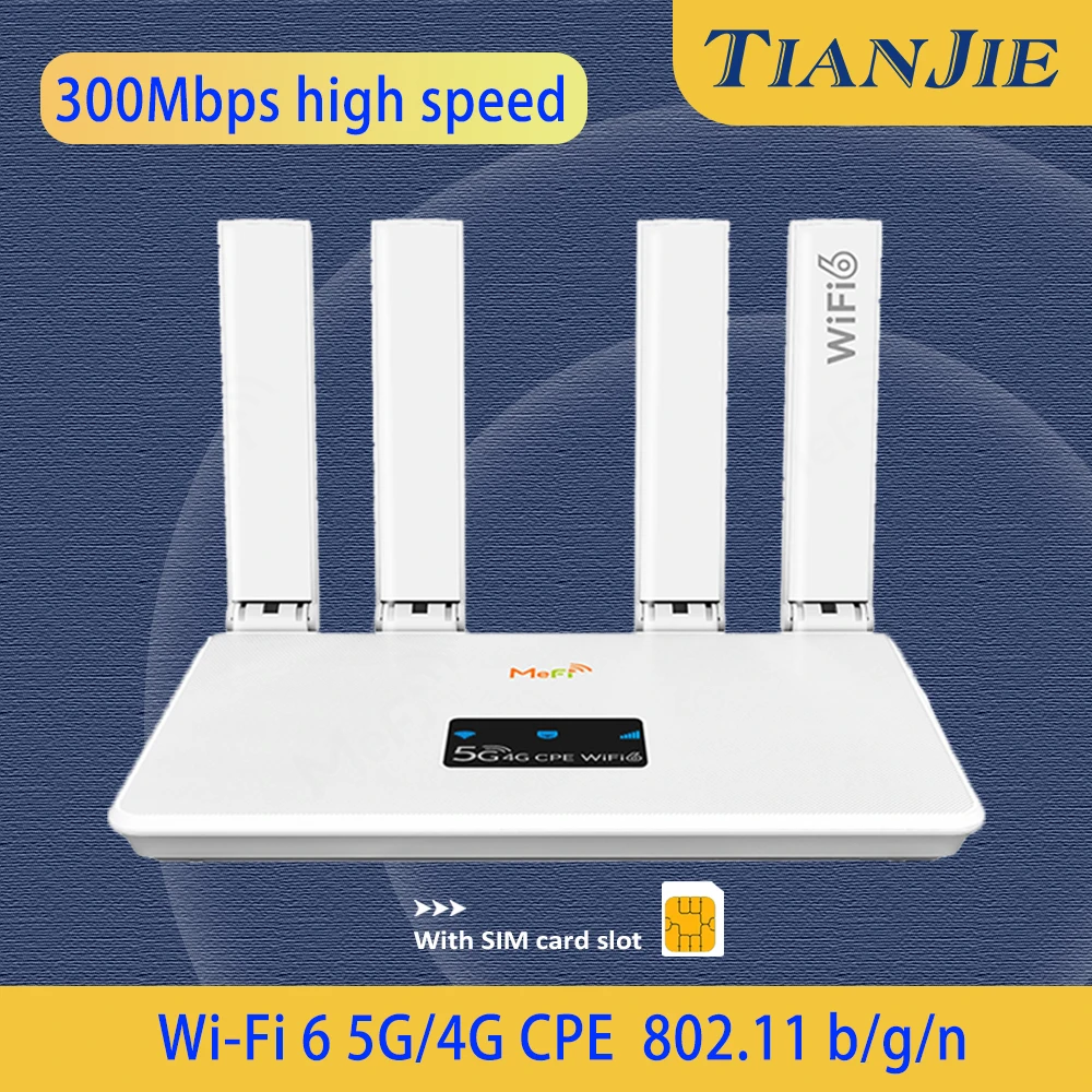 TIANJIE R611 4G LTE WiFi 6 Router,High Speed Internet for Home/Office ...