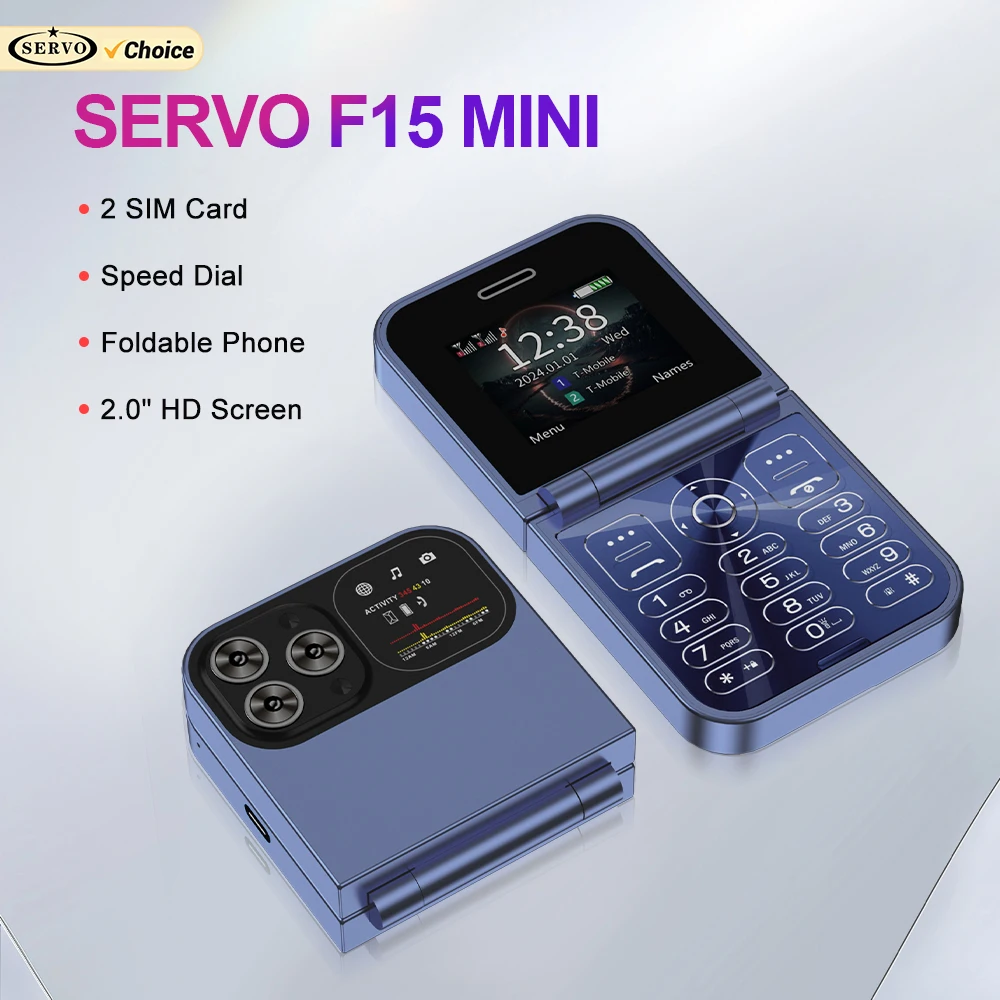 SERVO-F15-Mini-tel-fono-m-vil-plegable-Tarjeta-SIM-Dual-Dial-de ...