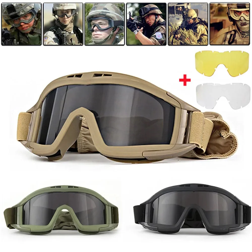 Tactical-Goggles-Military-Shooting-Sunglasses-Windproof-Sand-Control ...