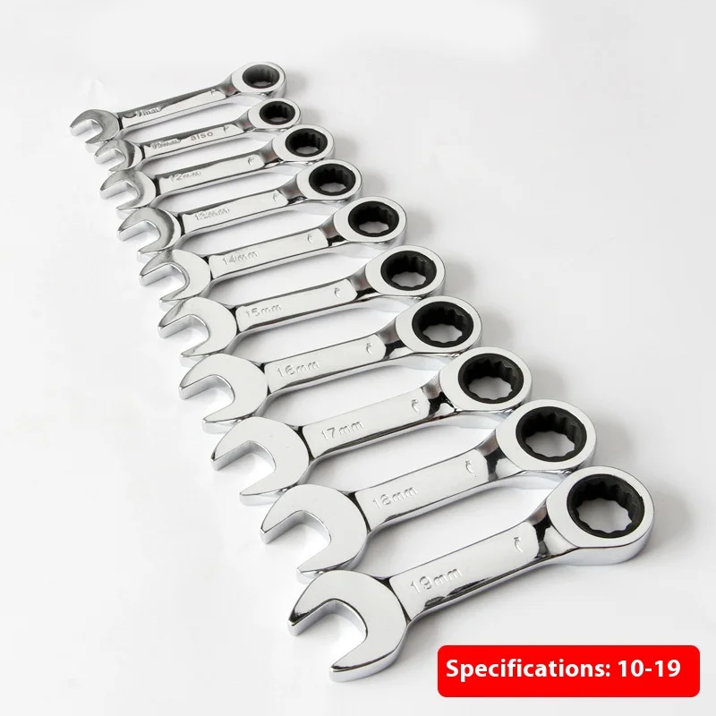 Short handle adjustable head ratchet wrench mini fast ratchet wrench ...
