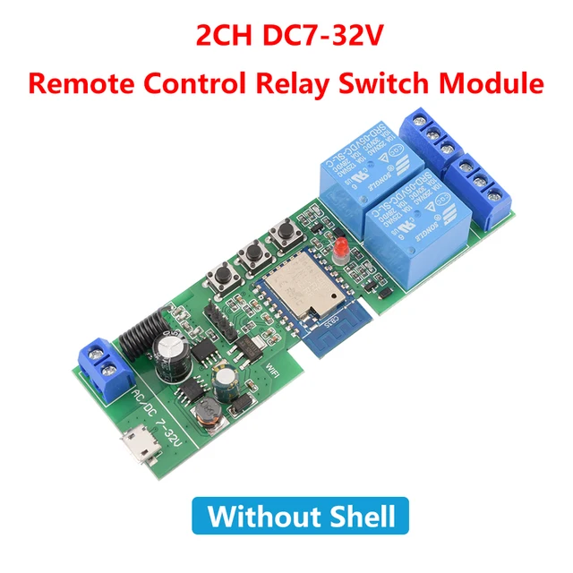 Smart Remote Control Wireless Wifi Switch Module 2CH DC7-32V/AC85-250V ...